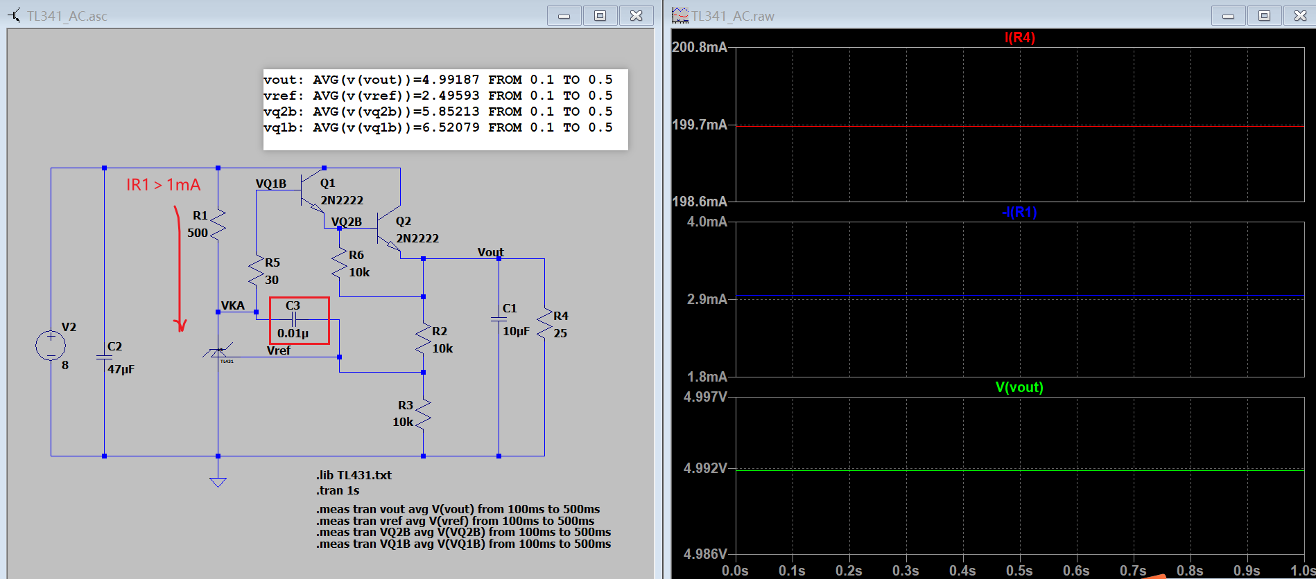 LTSpice TL431搭建的5V 200mA LDO-电源网星球号